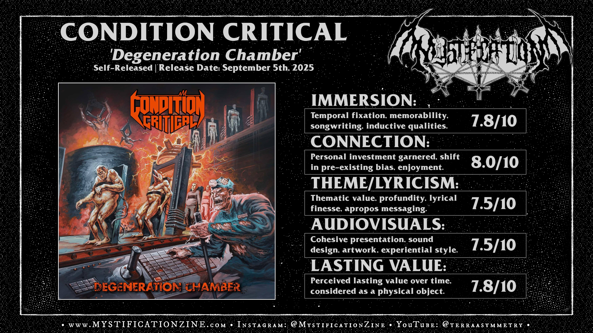 CONDITION CRITICAL – Degeneration Chamber (2025) | REVIEW